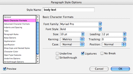 Indesign paragraph styles - Graphic Design Courses
